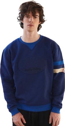 Kimoa Unisex Sudadera Estate Blue Large Embroidery Racing Sweatshirt, Marineblau, L