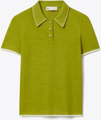 Tory Burch Damen Poloshirt aus Wolle
