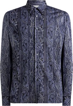Etro Gekn&ouml;pftes Hemd mit Paisleymuster - Blau