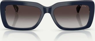 Ralph Lauren rechteckige Sonnenbrille mit klassischem Glas in transparentem Blau