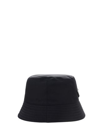 Prada Mens Re-Nylon Bucket Hat Nero Polyamide E Hairbands
