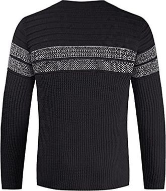 Generic Pull pour homme, pull tricot&eacute; &agrave; manches longues, col rond, pull en tricot, pull en coton thermique &eacute;pais, pull c&ocirc;tel&eacute;, pull dhiver chaud, d&eacute;contract&eacute;,
