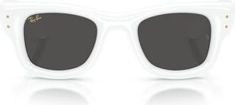 Ray-Ban Rb4940 Wayfarer Puffer Blacked Out Collection By A$ap Rocky Lunettes unisexe pour adulte, Blanc/Ultra Noir, 47 mm
