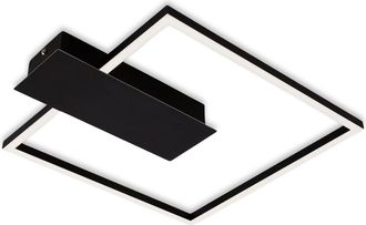 Briloner Briloner Leuchten - LED Deckenleuchte dimmbar in 3 Stufen, Memoryfunktion, warmwei&szlig;e Lichtfarbe, LED Deckenlampe eckig, schwarz, 375x320 mm