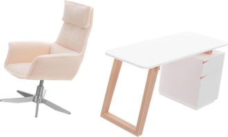 Cabilock Puppenhaus-Vintage-miniaturschreibtisch Mit Stuhl Winzige Puppenhaustisch Und Stuhlminiaturen Set Aus Mini-hausmöbeln Für Puppenhauskram Und Miniatur-