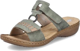 Rieker Damen Klassische Sandalen 60881, Frauen Sandalen,Sommerschuhe,Freizeitschuhe,offene Schuhe,Strandschuhe,grün (52),41 EU / 7.5 UK