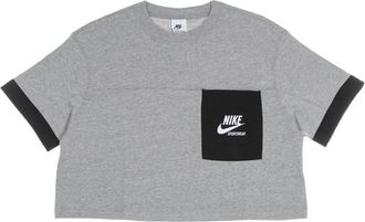 Nike Heritage Cropped Crew-Neck T-Shirt - - Sport - Damen - Grau - L