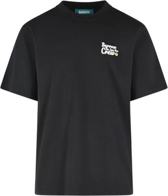 Barrow Barrow, Homme, Tops, Noir, Taille: XL T-shirt en coton avec logo imprim&eacute;
