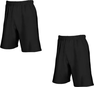 Fruit Of The Loom 2er-Pack Fruit of The Loom Herren Kurze Sporthosen Jogginghosen Lightweight Shorts (XXL, Schwarz)