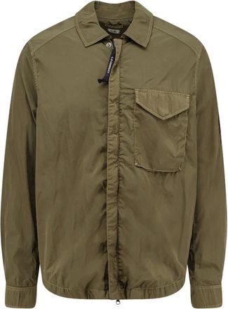 C.P. Company C.p. Company, Homme, Vestes, Vert, Taille: L Chrome-R Veste Chemise Zipp&eacute;e &agrave; Lentille