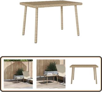 vidaXL vidaXL Garten-Couchtisch Rechteckig Beige 60x40x37 cm Poly Rattan