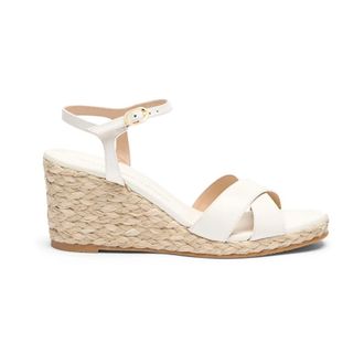 Stuart Weitzman Femme, Chaussures, Beige, Taille: 37 1/2 EU Dayna Espadrille Wedge