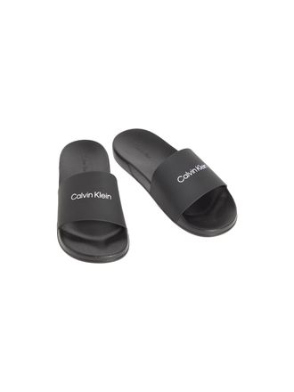 Calvin Klein Badepantolette CALVIN KLEIN ESS SLIDE MONOBRAND CV, Herren, Gr. 41, schwarz, Synthetik, unifarben, Basic, Schuhe, Strandschuh, Pool Slides, Flat, Somm