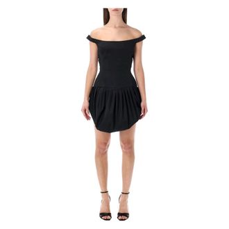 Magda Butrym Off Shoulder Corset Mini Dress - - Dresses - Damen - Schwarzk - XS
