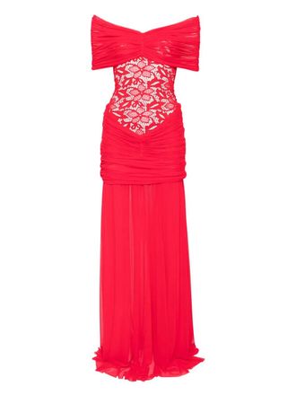 Atu Body Couture robe longue ornée de dentelle - Rouge