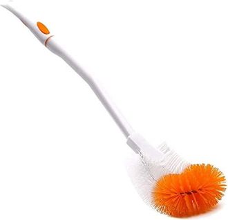 Generic Brosse WC incurvée, outil de nettoyage en plastique avec design angulaire, nettoyage en profondeur sous le bord, nettoyant pour toilettes dangle pour 