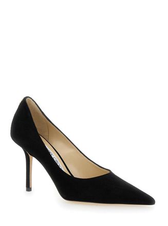 Jimmy Choo London Womens Pumps Love Black Suede Goat Leather