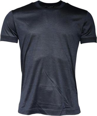 Dolce & Gabbana Homme, Tops, Bleu, Taille: XS T-shirt à Manches Courtes et Col Rond