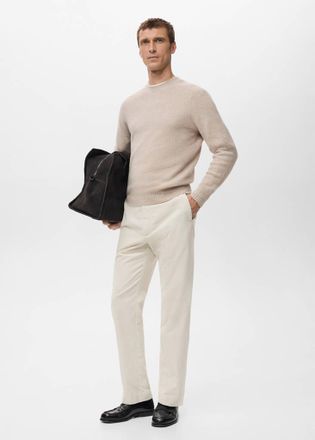 Mango Pantalon velours c&ocirc;tel&eacute; regular-fit blanc cass&eacute; - Homme - 38 - MANGO MAN