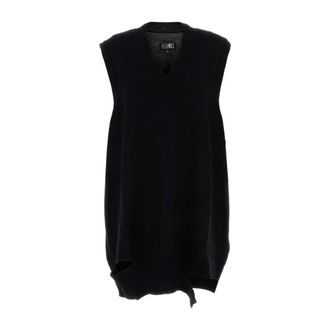 Maison Margiela V-Ausschnitt &Auml;rmelloses Minikleid - - Dresses - Damen - Schwarzk - XS