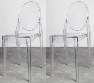 Generic Ergonomischer B&uuml;rostuhl, transparenter, Leichter B&uuml;rostuhl, 2er-Set Bequeme Schreibtischst&uuml;hle aus ABS-Kunststoff