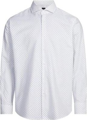 HUGO BOSS Chemise Joe &agrave; motif en coton m&eacute;lang&eacute;