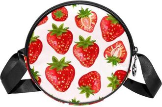 Generic Petit sac &agrave; bandouli&egrave;re circulaire pour femme, petit sac &agrave; bandouli&egrave;re avec fermeture &eacute;clair, bretelles r&eacute;glables, sac &agrave; main rond d&eacute;contract&eacute; pour fe