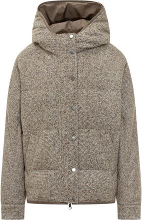 Brunello Cucinelli Femme, Vestes, Brun, Taille: 42 FR Doudoune R&eacute;versible