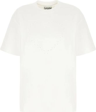 Ganni Femme, Tops, Blanc, Taille: 38 FR T-Shirt