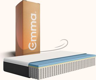 Emma Original Pro+ Matratze 100x200 cm - 27 cm Hybridmatratze mit 7-Zonen-Taschenfederkern, ThermoSync K&uuml;hltechnologie & allergenreduzierendem Purotex Bezu
