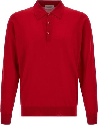 John Smedley Dorset Polo - Homme - Tops - Rouge - Taille: XL