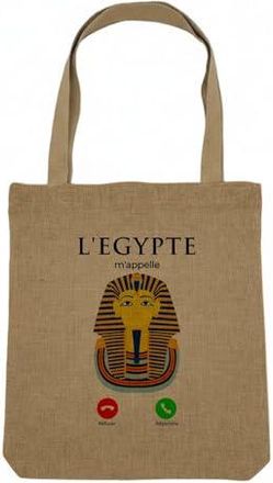 Fabulous Sac Shopping Tote Bag Aspect Lin - LEgypte MAppelle Antique Culture Pharaons - Sac de Courses Toile Epaisse 360g Beige Naturel Cabas Port&eacute; Epaule Soli