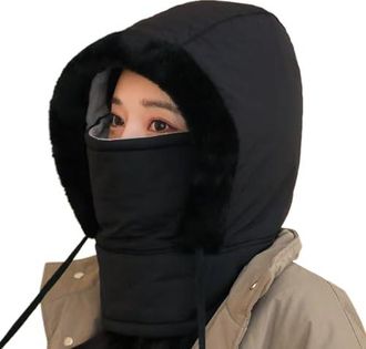 Generic Bonnet Isol&eacute; - Cagoule Chaude &Eacute;tanche Respirante, Bonnets Hiver Coupe-Vent Thermiques avec Protection Int&eacute;grale, Mati&egrave;re Douce &Eacute;lastique | Ski Randonn