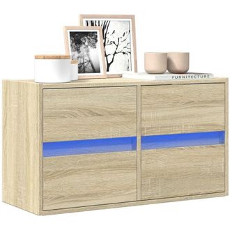 vidaXL Vidaxl - TV-Wandschrank mit LED-Beleuchtung Sonoma-Eiche 80x31x45 cm