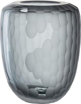 Leonardo Leonardo Bellagio Blumenvase - Vase aus hochwertigem Glas mit Struktur au&szlig;en - Handarbeit - H&ouml;he 23 cm, Durchmesser 17 cm - Anthrazit, 036448