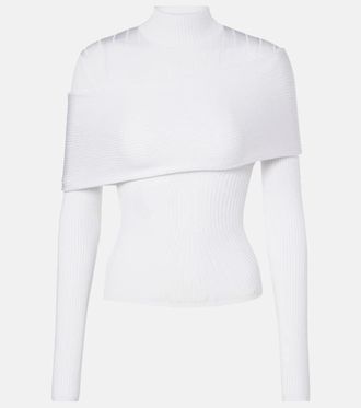 MUGLER Top en maille côtelée