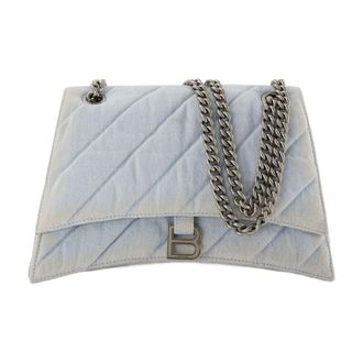 Balenciaga Womens Shoulder Bag Blue Cotton