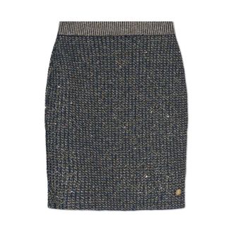 Balmain Femme, Jupes, Bleu, Taille: 42 FR Jupe &agrave; fil Lurex et Sequins Scintillants