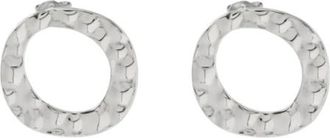 Dansk Copenhagen SOL Waterproof Silver Stainless Steel Post Earrings - Hammered Finish - - Accessories - Damen - Grau - ONE SIZE