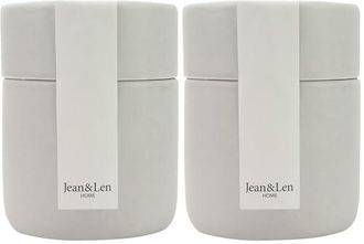 Jean & Len Aufbewahrungsdose in sand, aus Dolomit, vielseitige Aufbewahrungsm&ouml;glichkeiten, auch ideal zur Tampon oder Ohrenst&auml;bchen Aufbewahrung, Keramikdose mit