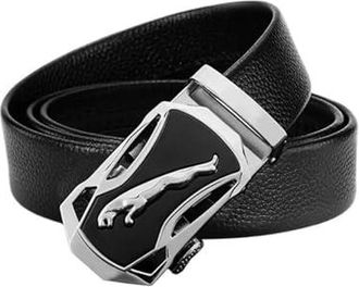Generic Ceinture &agrave; boucle automatique en cuir v&eacute;ritable pour hommes, sangle en cuir d&eacute;contract&eacute; pour jeans, Couleur 11, 120 cm