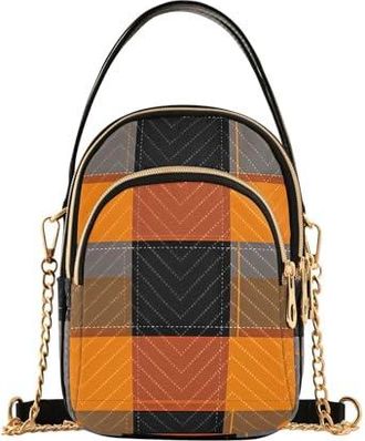 Mnsruu Sac à bandoulière pour femme, orange, noir, gris, sac à dos à bandoulière, petit sac à bandoulière avec sangle réglable