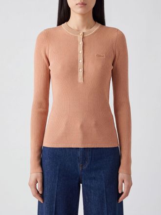 Chlo&eacute; Slim-Fit-Rippstrickpullover aus reiner Merinowolle mit Rundhalsausschnitt