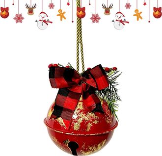 Generico Gigante Jingle Bells - Gro&szlig;e Dekoration mit hohlen Weihnachtsglocken, mit Metallglocken, verziert | f&uuml;r Winterurlaub im Freien, Garten, Party, Winterv