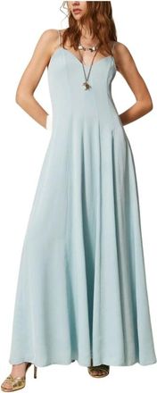 Twinset Femme, Robes, Bleu, Taille: 40 FR Twin-set Robes