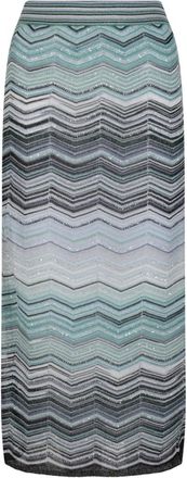 Missoni Femme, Jupes, Multicolore, Taille: 38 FR Jupe en viscose &agrave; motif chevron lamin&eacute;