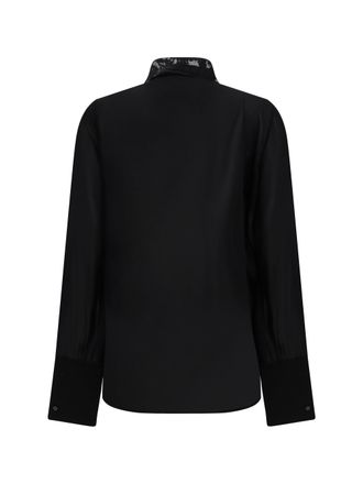 Fendi Womens Georgette Silk Shirt Black