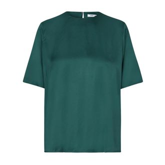 Sams&oslash;e & Sams&oslash;e L&auml;ssiges Kurzarm-Top mit Schl&uuml;sselloch-Detail - - Tops - Damen - Gr&uuml;n - S