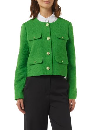 Comma Kurze Boucl&eacute;-Jacke aus Baumwolle