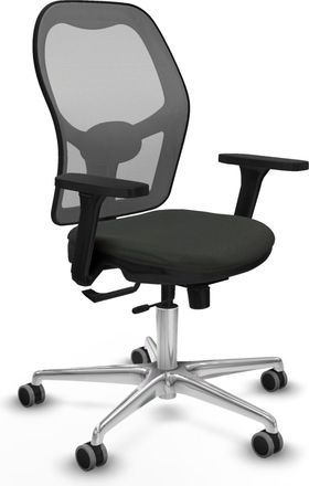 Piqueras y Crespo Schwarzer Schreibtischstuhl Jorquera mit 3D-Armen, h&ouml;henverstellbare Lendenwirbelst&uuml;tze, ausgestattet mit Syncro/Traslack und injiziertem Schaumstoff,